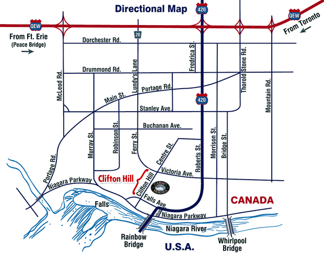 Niagara Falls Maps & Directions | Clifton Hill, Niagara Falls